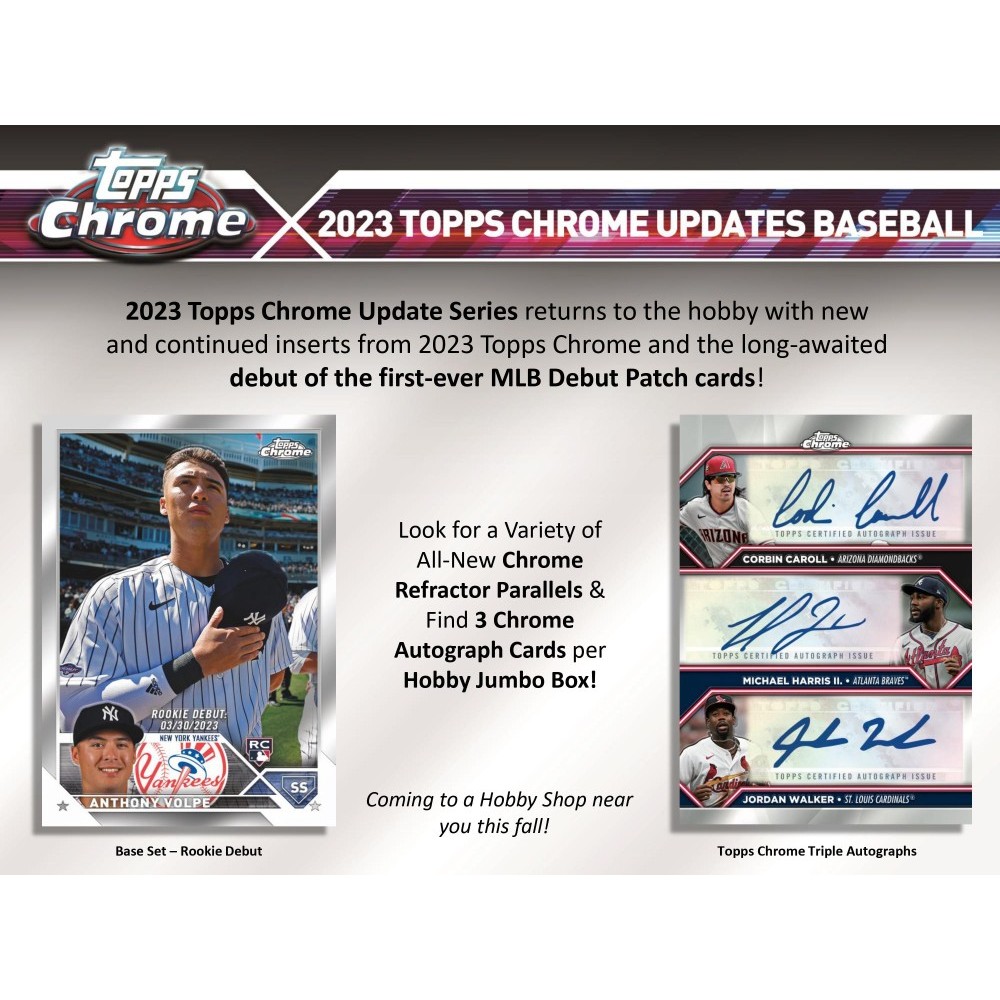 2023 Topps Chrome Update Series Baseball Jumbo Hobby 8-Box Case | Steel ...