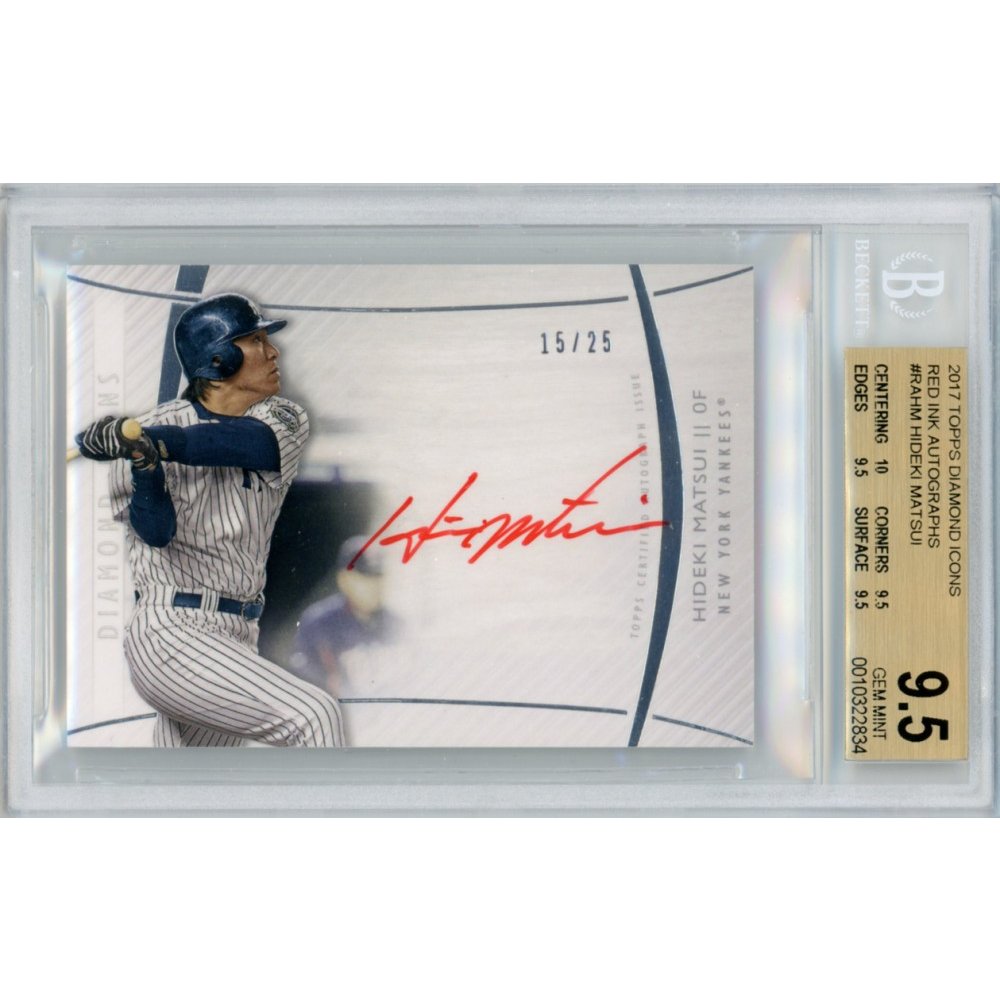 Hideki Matsui 2017 Topps Diamond Icons Autograph Red Ink 15/25 - BGS ...