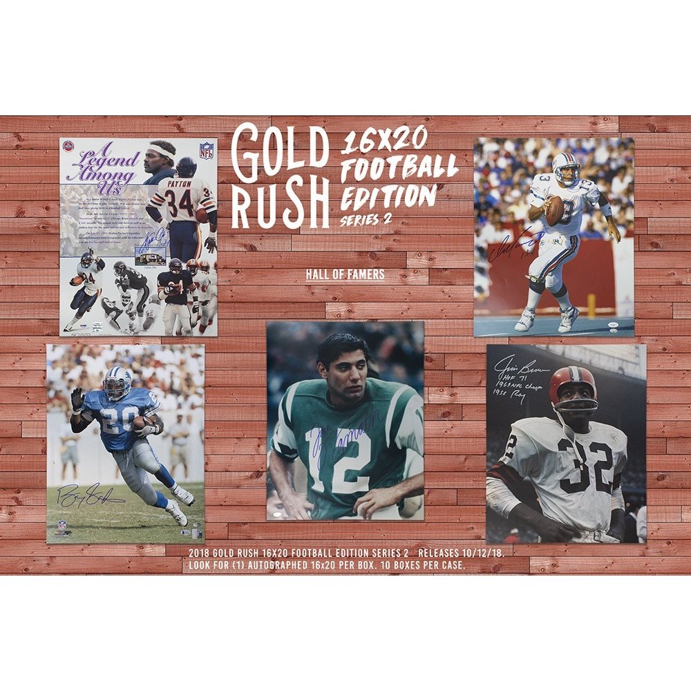 2018 Gold Rush Football Autographed 16x20 Edition Series 2 10-Box Case ...