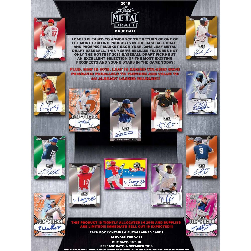 2018 Leaf Metal Draft Baseball Hobby Box | Steel City Collectibles