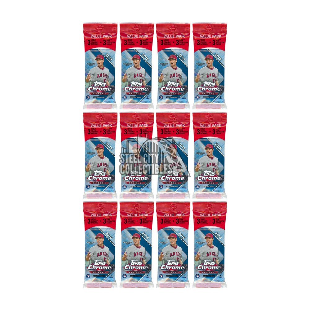 2018 Topps Chrome Baseball Value Pack 12ct Lot | Steel City Collectibles