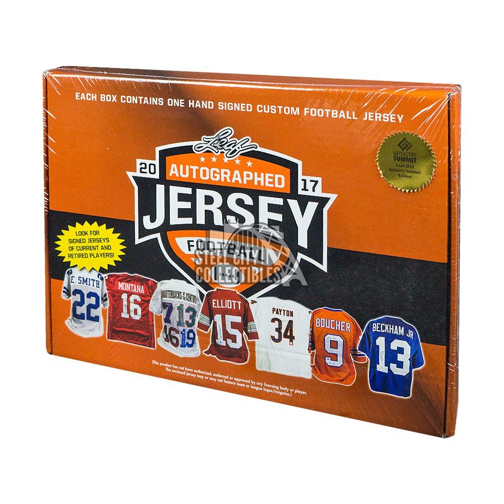 2018 Leaf Autographed Football Jersey Industry Summit Edition Hobby Box ...
