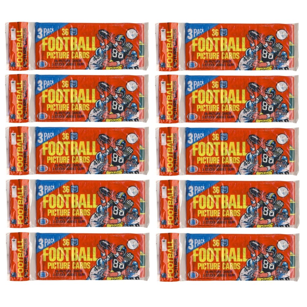 1980 Topps Football Grocery Rack Pack 10-Pack Lot | Steel City Collectibles