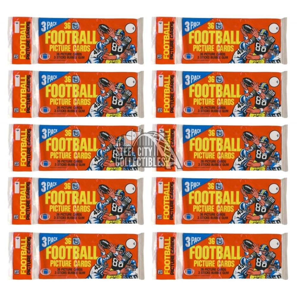 1981 Topps Football Red Top Grocery Rack Pack 10-Pack Lot | Steel City ...