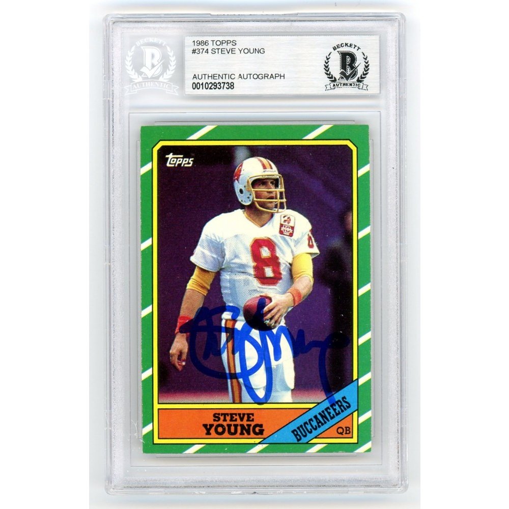 Steve Young 1986 Topps Autograph Card #374 - BAS | Steel City Collectibles