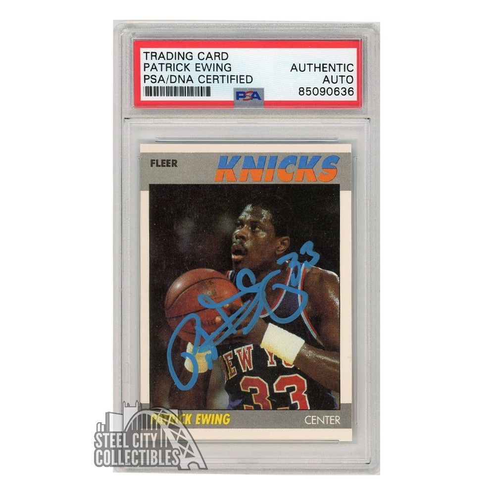Patrick Ewing 1987 Fleer Autograph Basketball Card #37 PSA/DNA (Blue ...