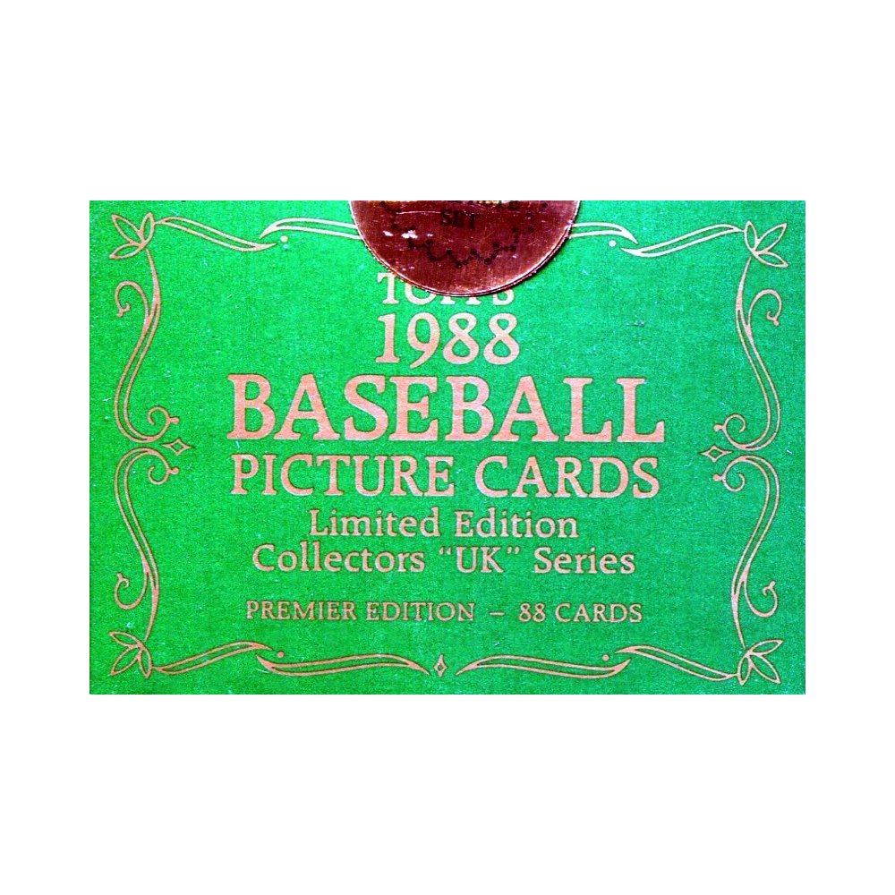 1988 Topps Tiffany Baseball Limited Edition Uk Series 88 Card Mini Set