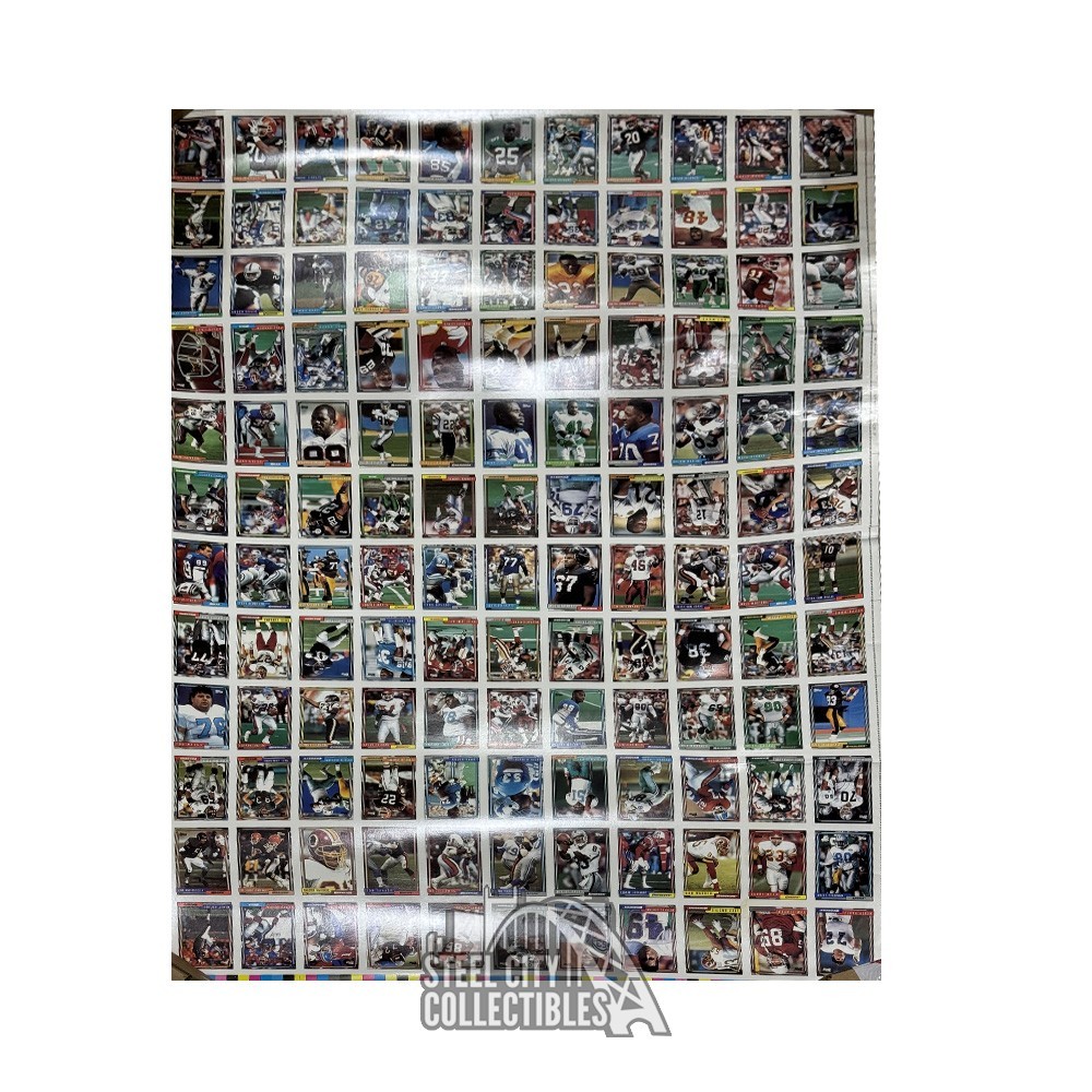 1992 Topps Football Cards Uncut Sheet (Michael Irvin) Damaged | Steel ...