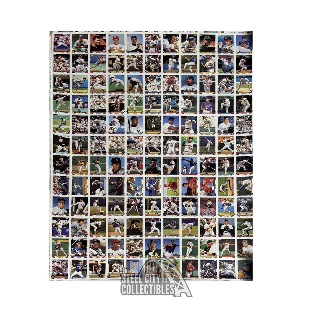 1993 Topps Baseball Cards Uncut Sheet (Bo Jackson) | Steel City ...
