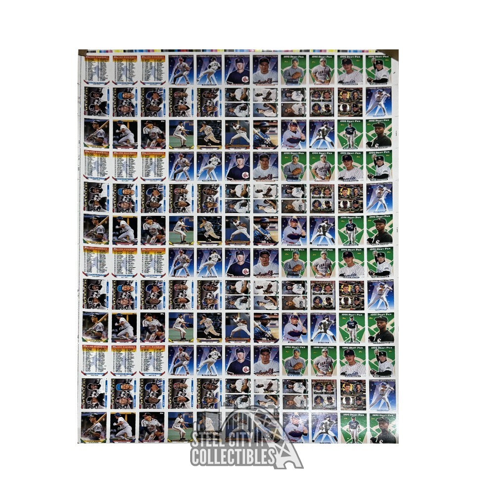 1993 Topps Baseball Cards Uncut Sheet (Jim Edmonds Rookies) | Steel ...