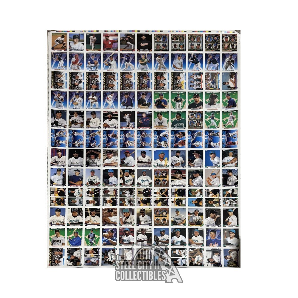 1993 Topps Baseball Cards Uncut Sheet (Mike Piazza / Chipper Jones ...