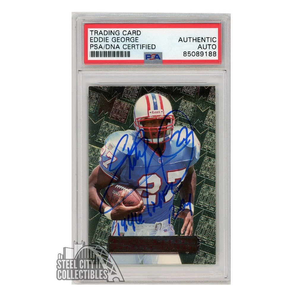 Eddie George 1996 Fleer Metal Autograph Rookie Card "1996 NFL ROY" #131 ...