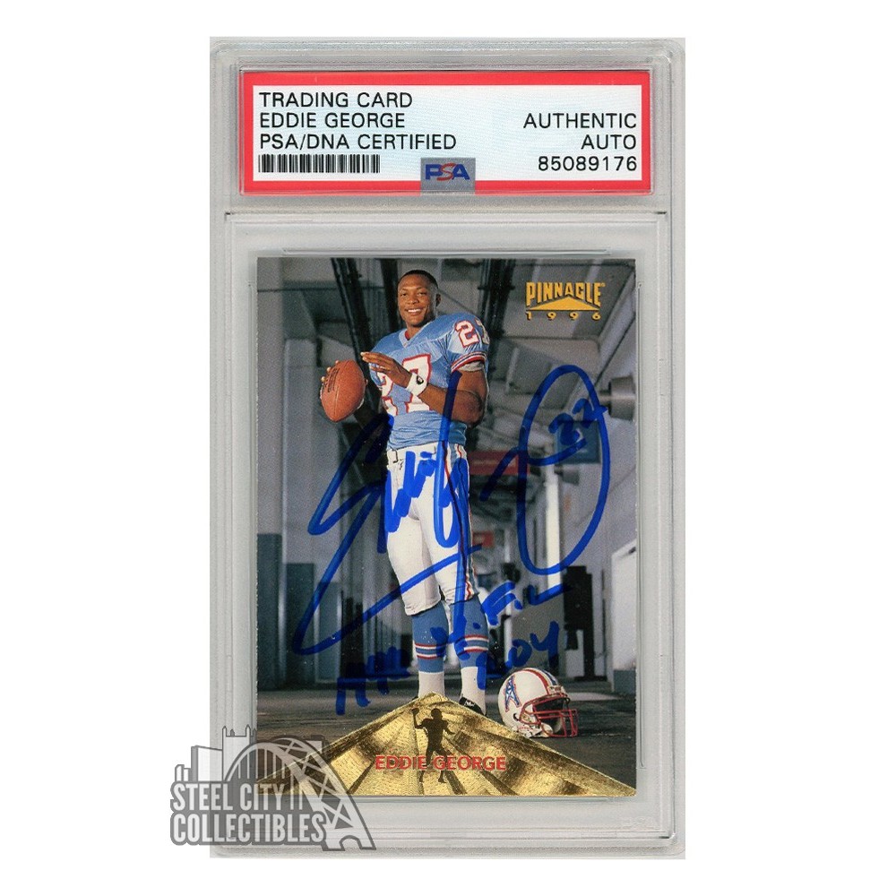 Eddie George 1996 Pinnacle Autograph Rookie Card "1996 NFL ROY" #170 ...