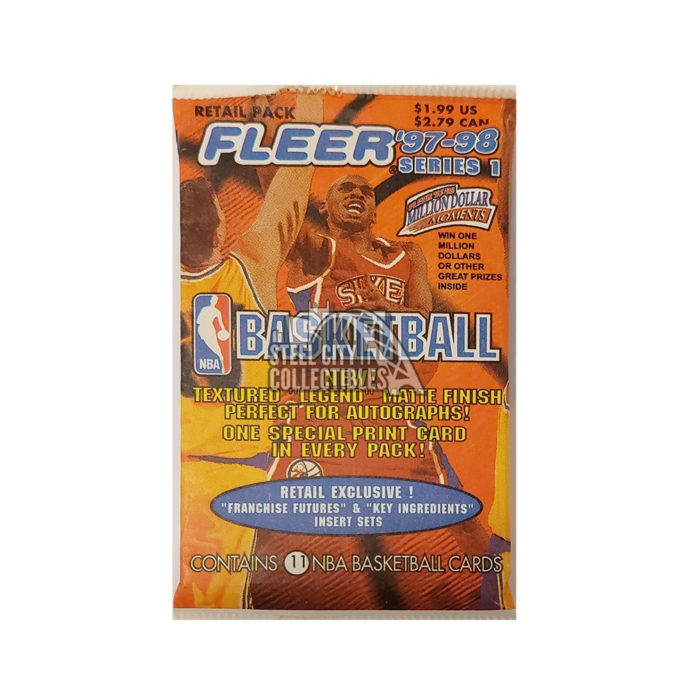 1997-98 Fleer Series 1 Basketball Retail Pack (11card Pre-Priced ...
