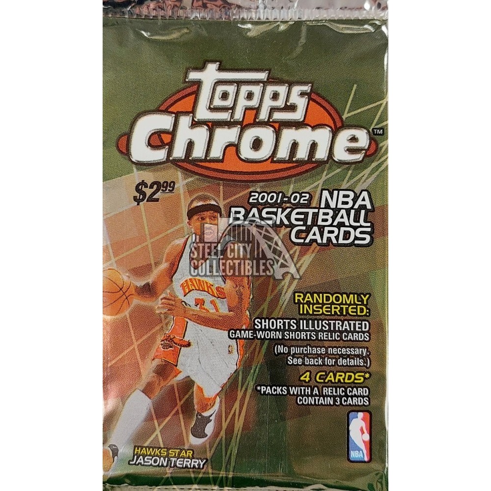 2001-02 Topps Chrome Basketball Pre-Priced Retail Pack | Steel City ...