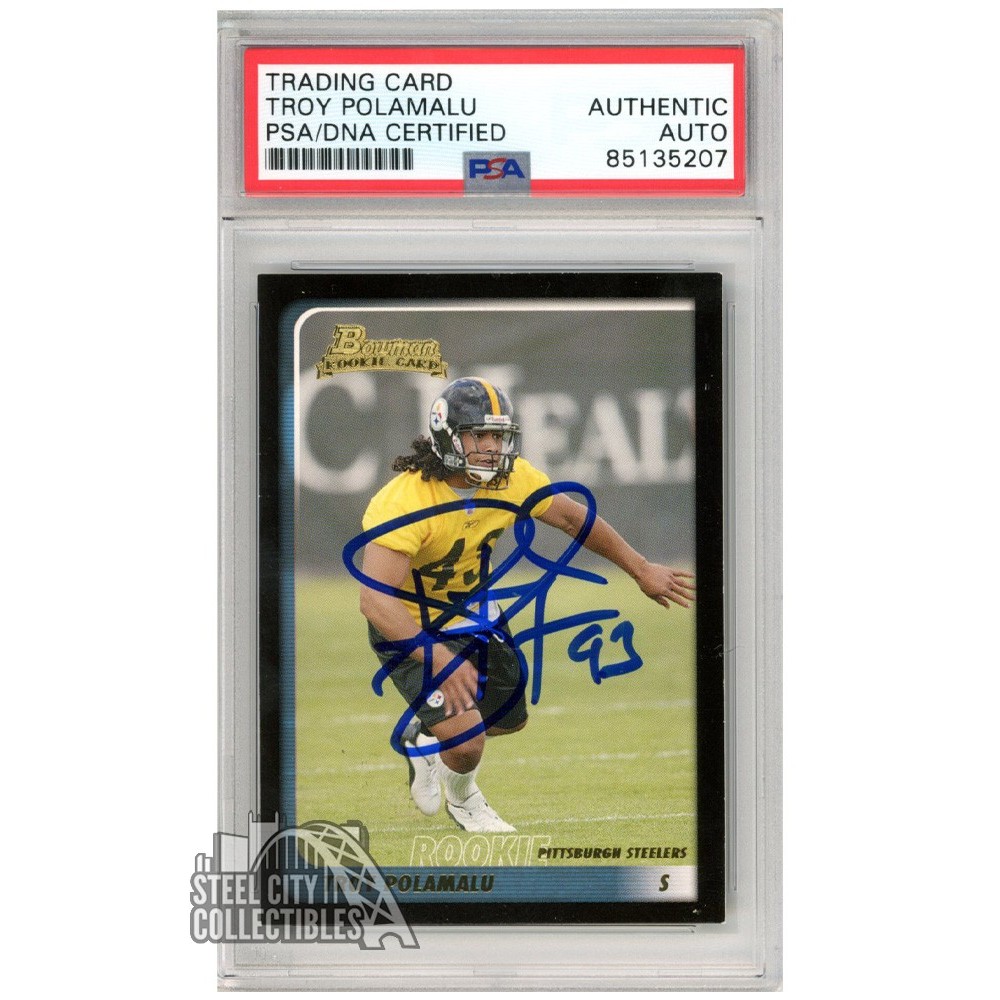 Troy Polamalu 2003 Bowman Autograph Rookie Card #257 PSA/DNA | Steel ...