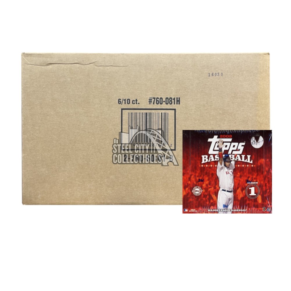 2008 Topps Series 1 Baseball Hobby Jumbo 6-Box Case | Steel City ...