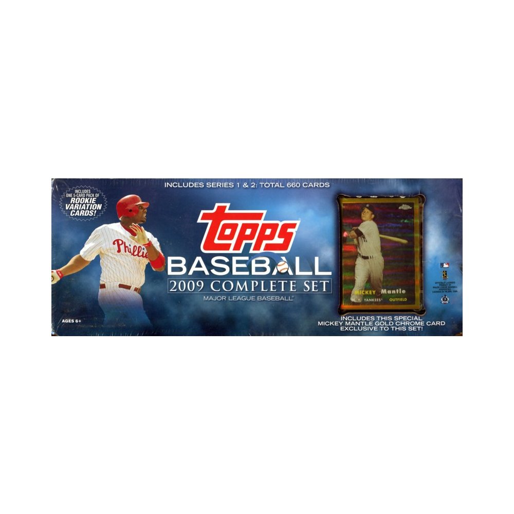 2009 Topps Baseball Retail Factory Set w/ Mickey Mantle Gold Chrome ...