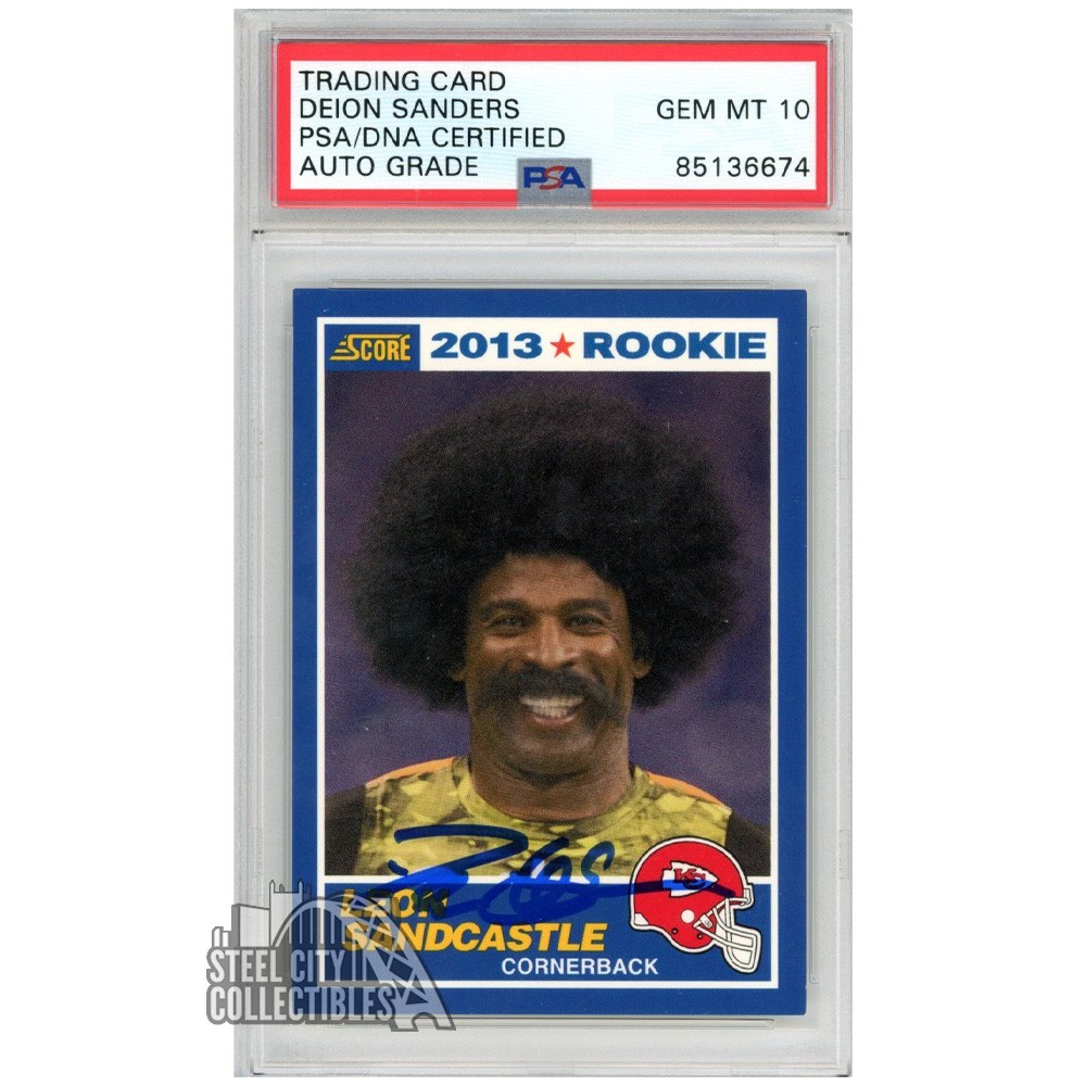 Deion Sanders 2013 Score Leon Sandcastle Red Autograph Football Card ...