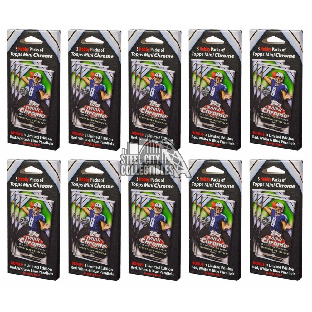 2015 Topps Chrome Mini Football Hanger 10-Box Lot | Steel City Collectibles