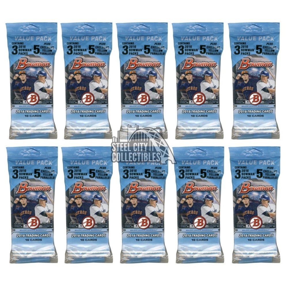 2016 Bowman Baseball Value Pack 10-Pack Lot | Steel City Collectibles
