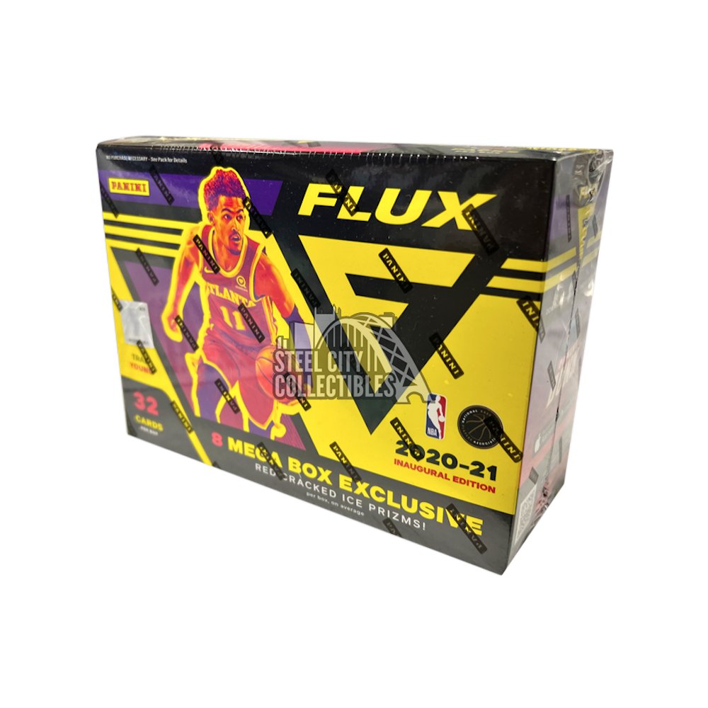 2020-21 Panini Flux Basketball 32-Card Mega Box (Red Cracked Ice Prizms ...