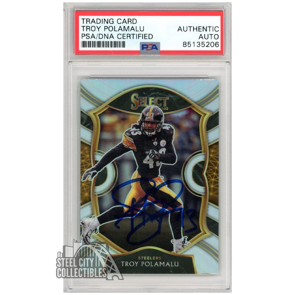 Troy Polamalu 2020 Panini Select Concourse Silver Autograph Football ...