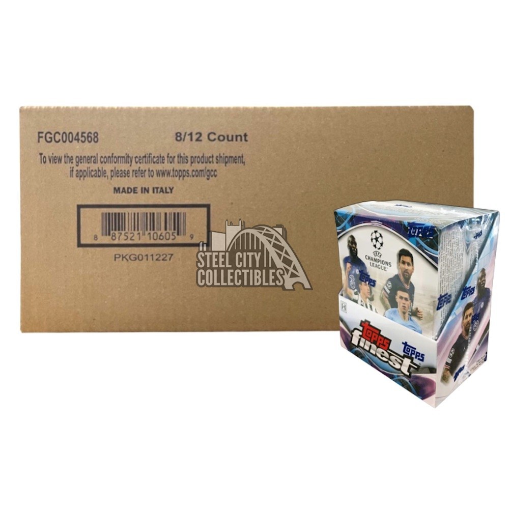 2021-22 Topps Finest UEFA Champions League Soccer Hobby 8-Box Case | Steel City Collectibles