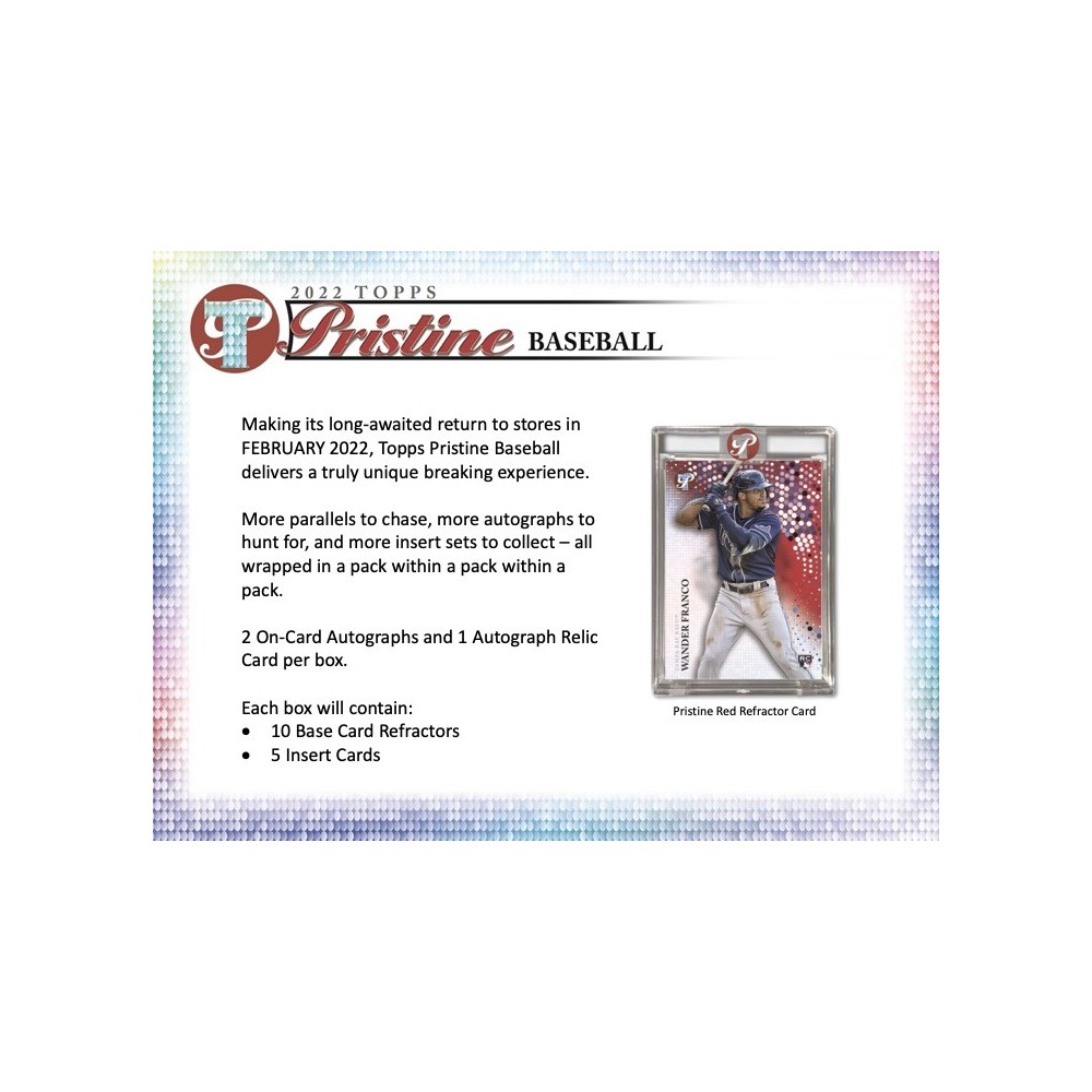 2022 Topps Pristine Baseball Hobby Box | Steel City Collectibles