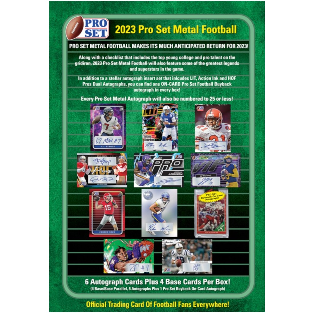 2023 Pro Set Metal Football Hobby Box | Steel City Collectibles