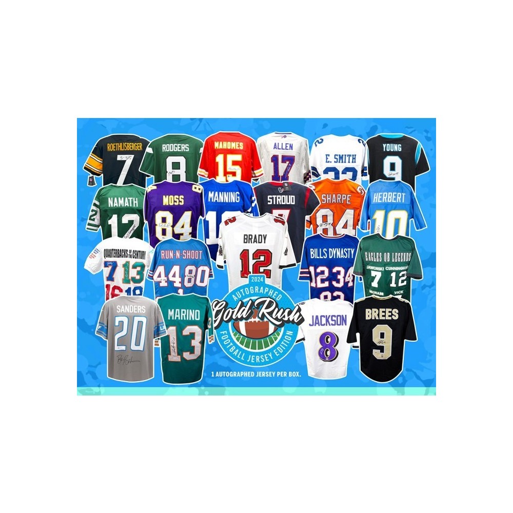 2024 Gold Rush Autographed Football Jersey Series 1 6-Box Case Random ...