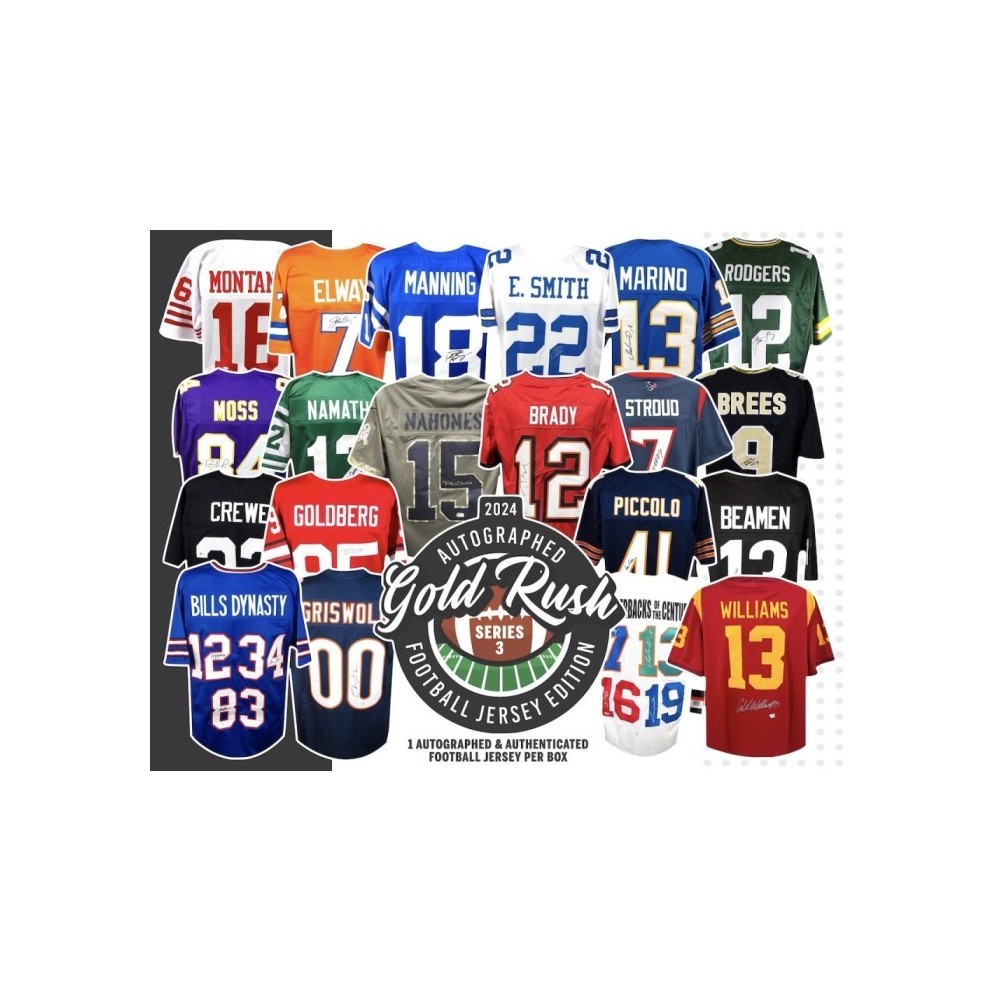 2024 Gold Rush Autographed Football Jersey Series 3 6-Box Case Random ...