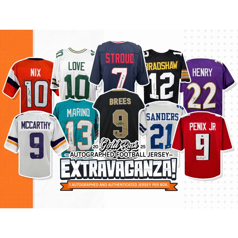 2025 Gold Rush Autographed Football Extravaganza Jersey Box | Steel ...