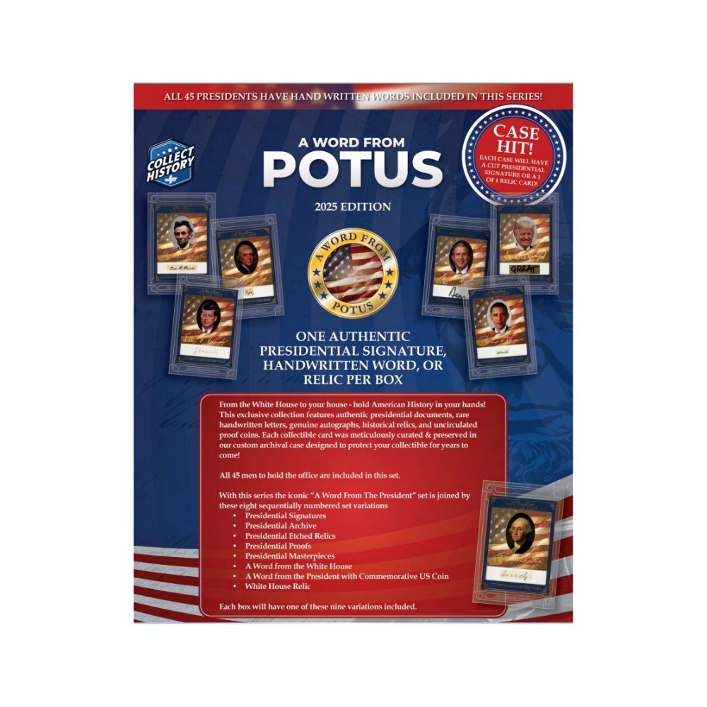 2025 POTUS A Word From the President Hobby Box | Steel City Collectibles