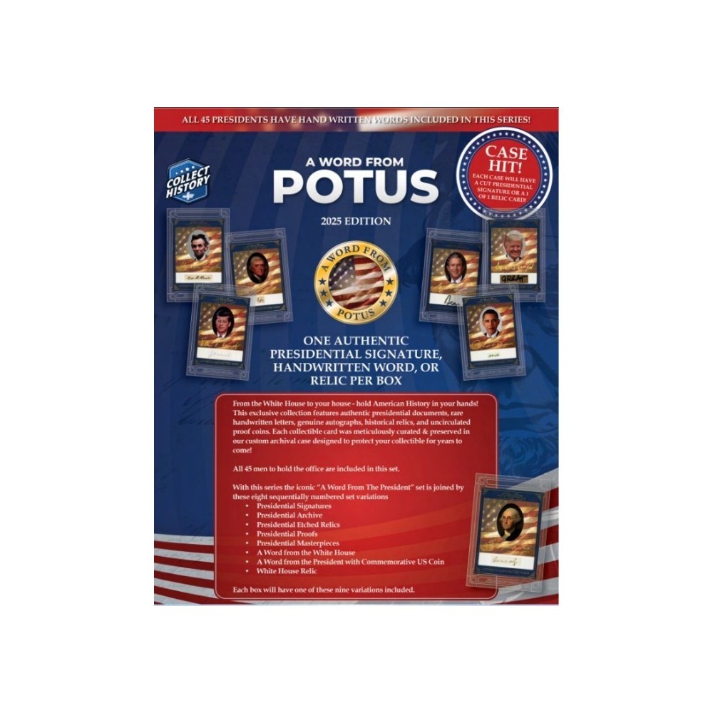 2025 POTUS A Word From the President Hobby 10-Box Display Random 2-Hit ...
