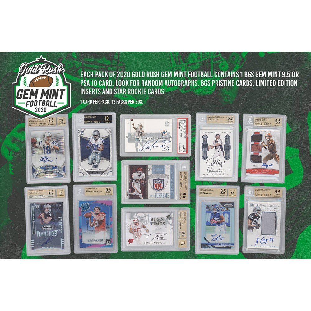 2020 Gold Rush Gem Mint Football Pack | Steel City Collectibles