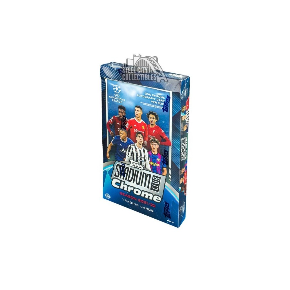 2021-22 Topps UEFA Champions League Stadium Club Chrome Soccer Hobby 2-Box Random 3-Pack Group ...