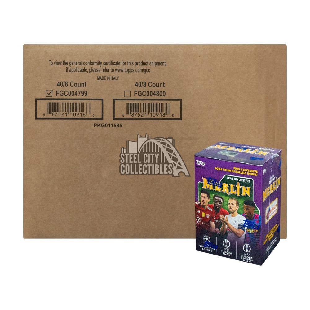 2021-22 Topps UEFA Champions League Merlin Chrome Soccer Blaster 40-Box ...
