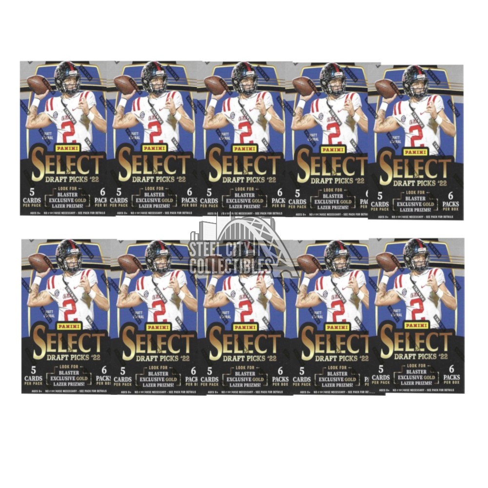 2022 Panini Select Draft Picks Football 6-Pack Blaster Box 10-Box Lot ...