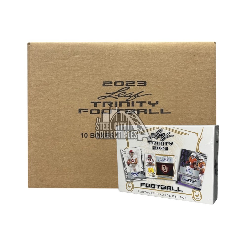 2023 Leaf Trinity Football Hobby 10-Box Case | Steel City Collectibles