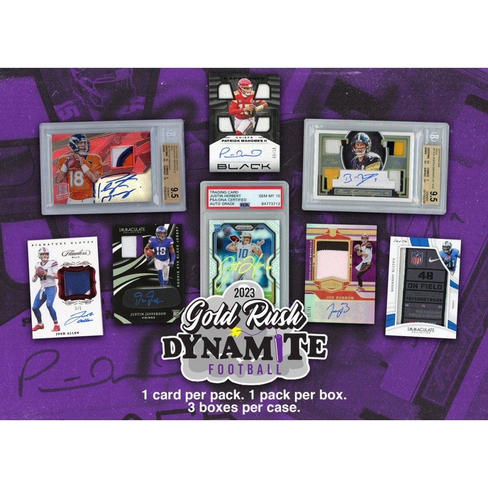 2023 Gold Rush Dynamite Football 3-Box Case | Steel City Collectibles