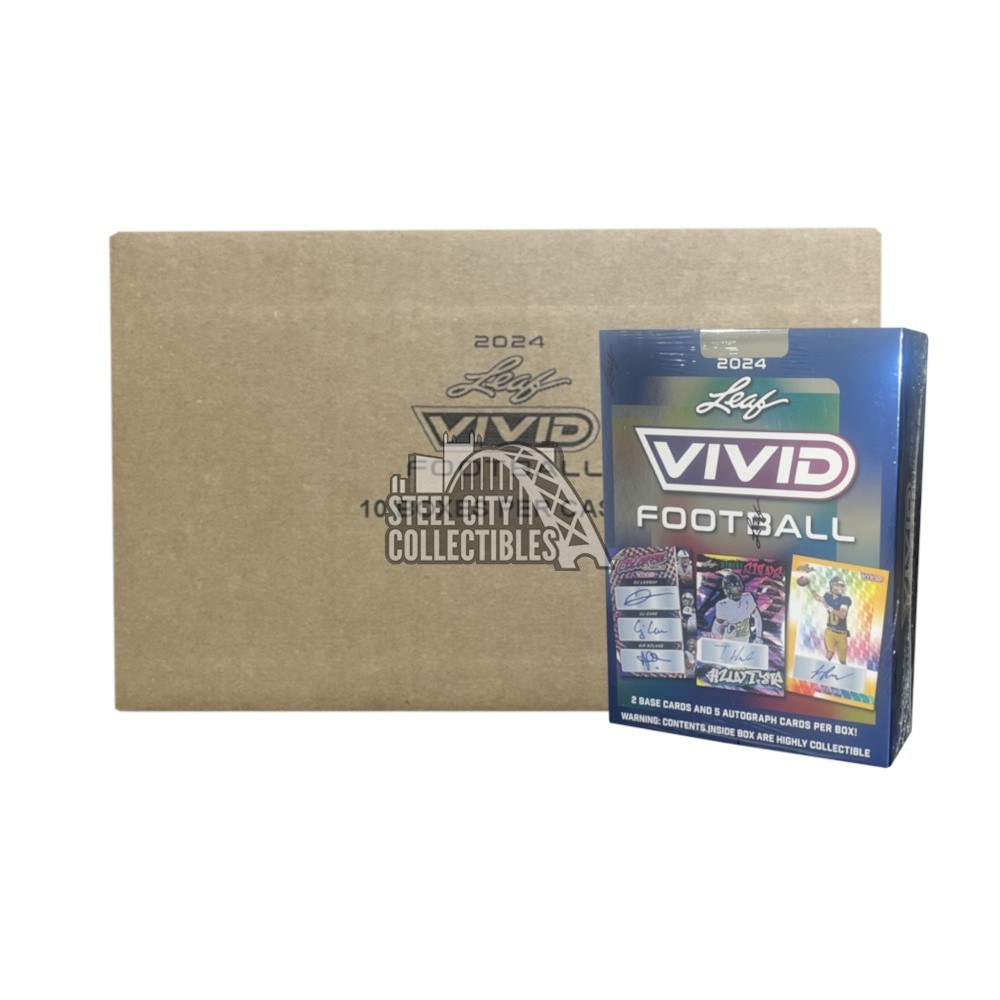 2024 Leaf Vivid Football Hobby 10-Box Case | Steel City Collectibles