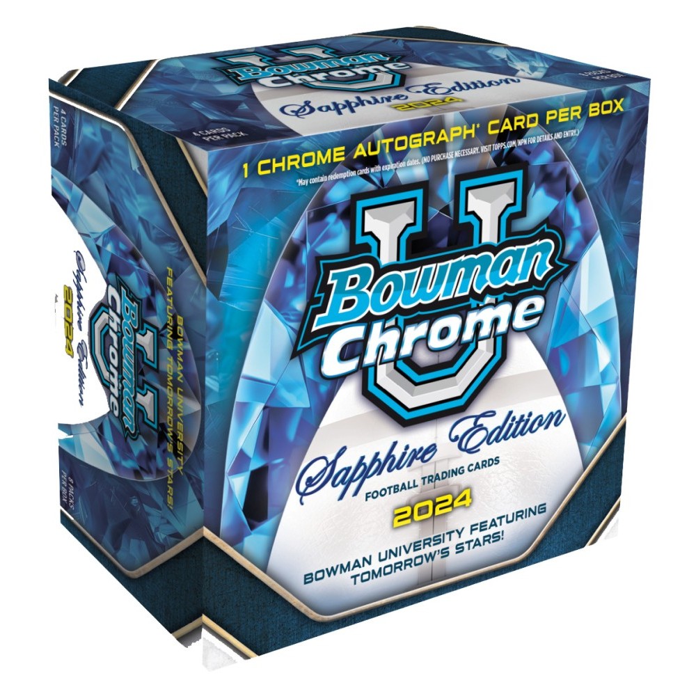 2024 Bowman University Chrome Football Sapphire Edition Box | Steel ...