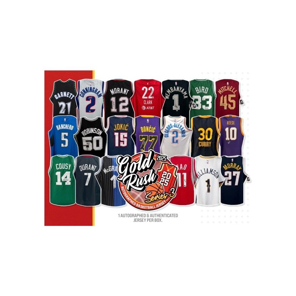 2025 Gold Rush Autographed Basketball Jersey Series 3 6-Box Case Random ...