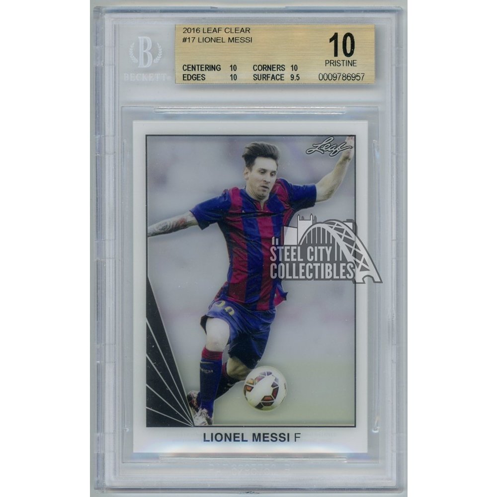 Lionel Messi 2016 Leaf Clear Base Card BGS Graded 10 Pristine | Steel ...