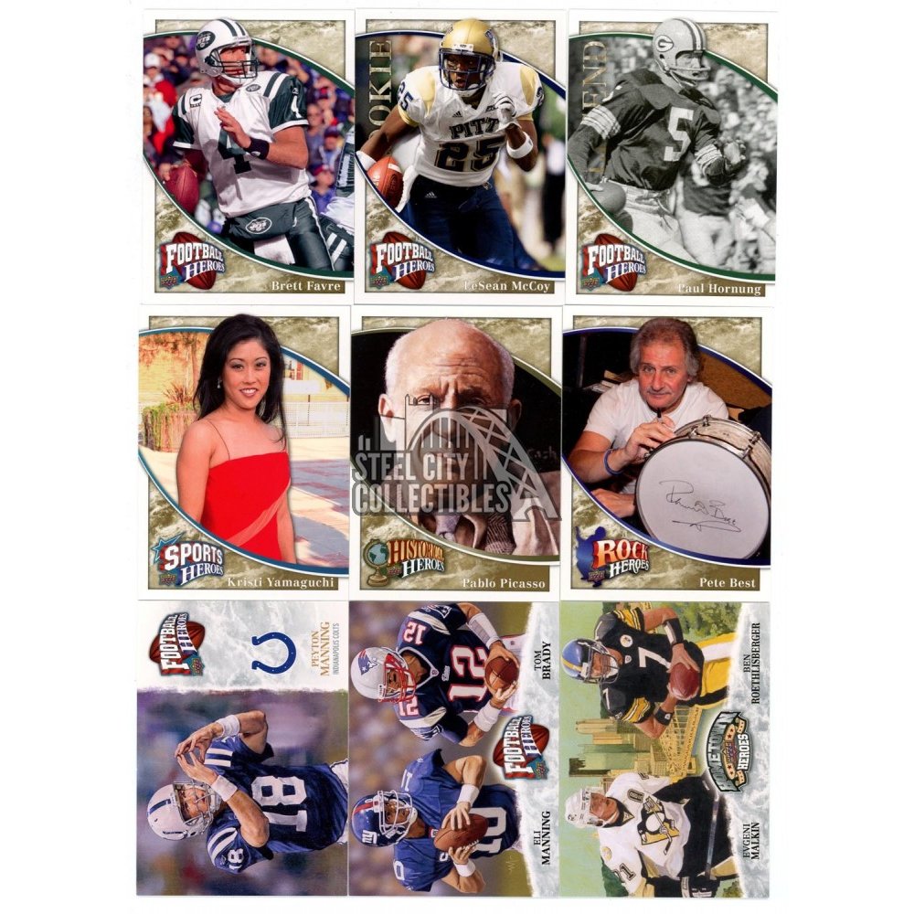 2009 Upper Deck Heroes Football Complete Set with All Short Prints ...
