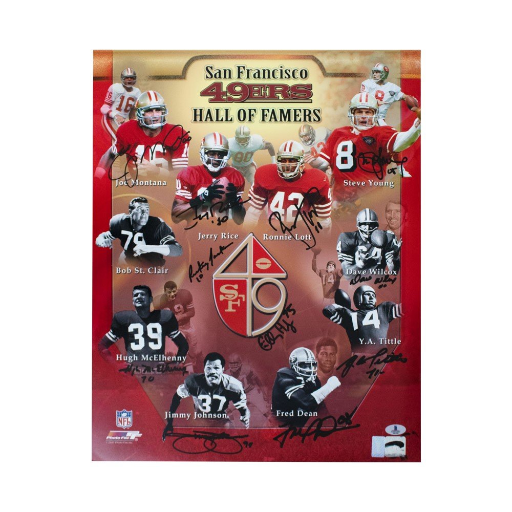 San Francisco 49ers Hall Of Famers Autographed 16x20 Photo - BAS LOA ...