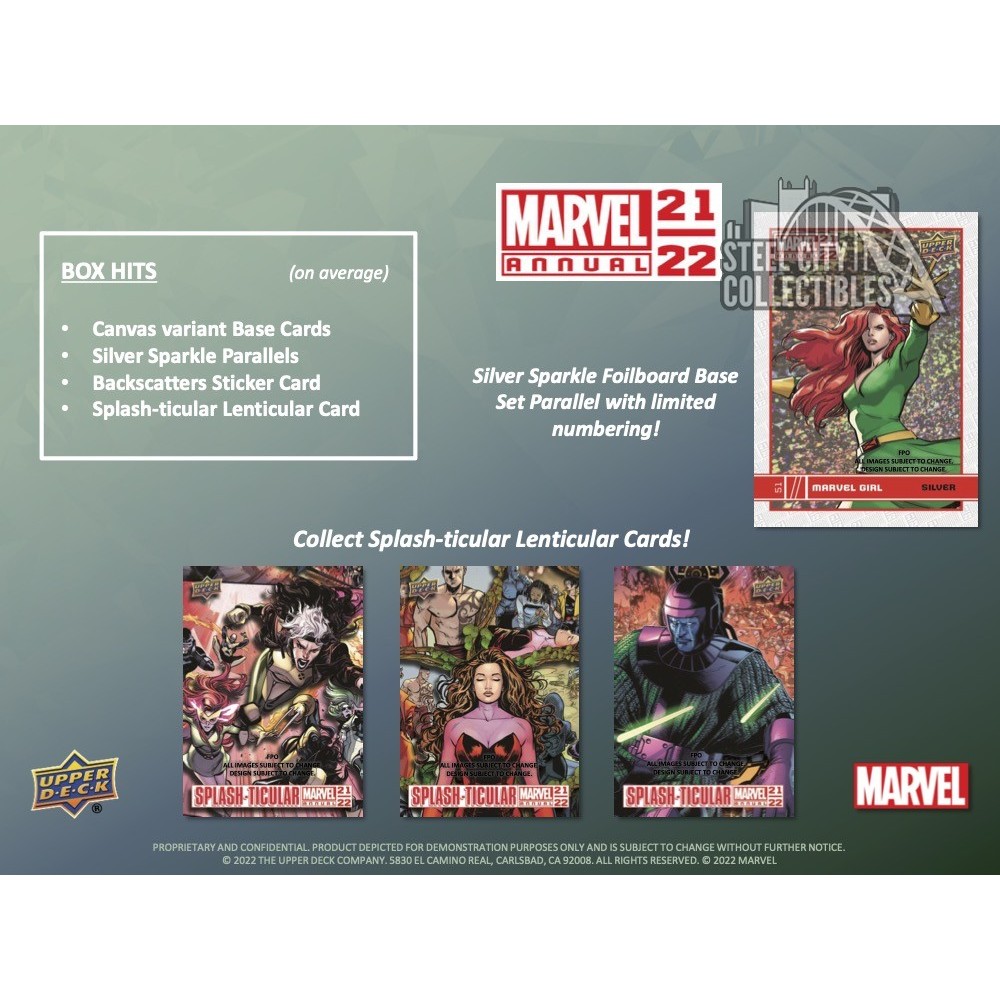 2022 Upper Deck Marvel Annual Hobby 16-Box Case | Steel City 2022 Upper Deck Marvel Annual Hobby 16-Box Case | Steel City