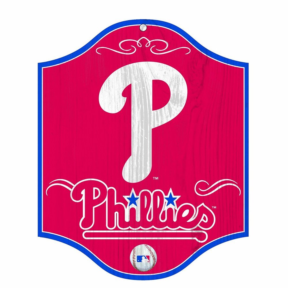 Philadelphia Phillies MLB 11x13 Red Wood Sign | Steel City Collectibles