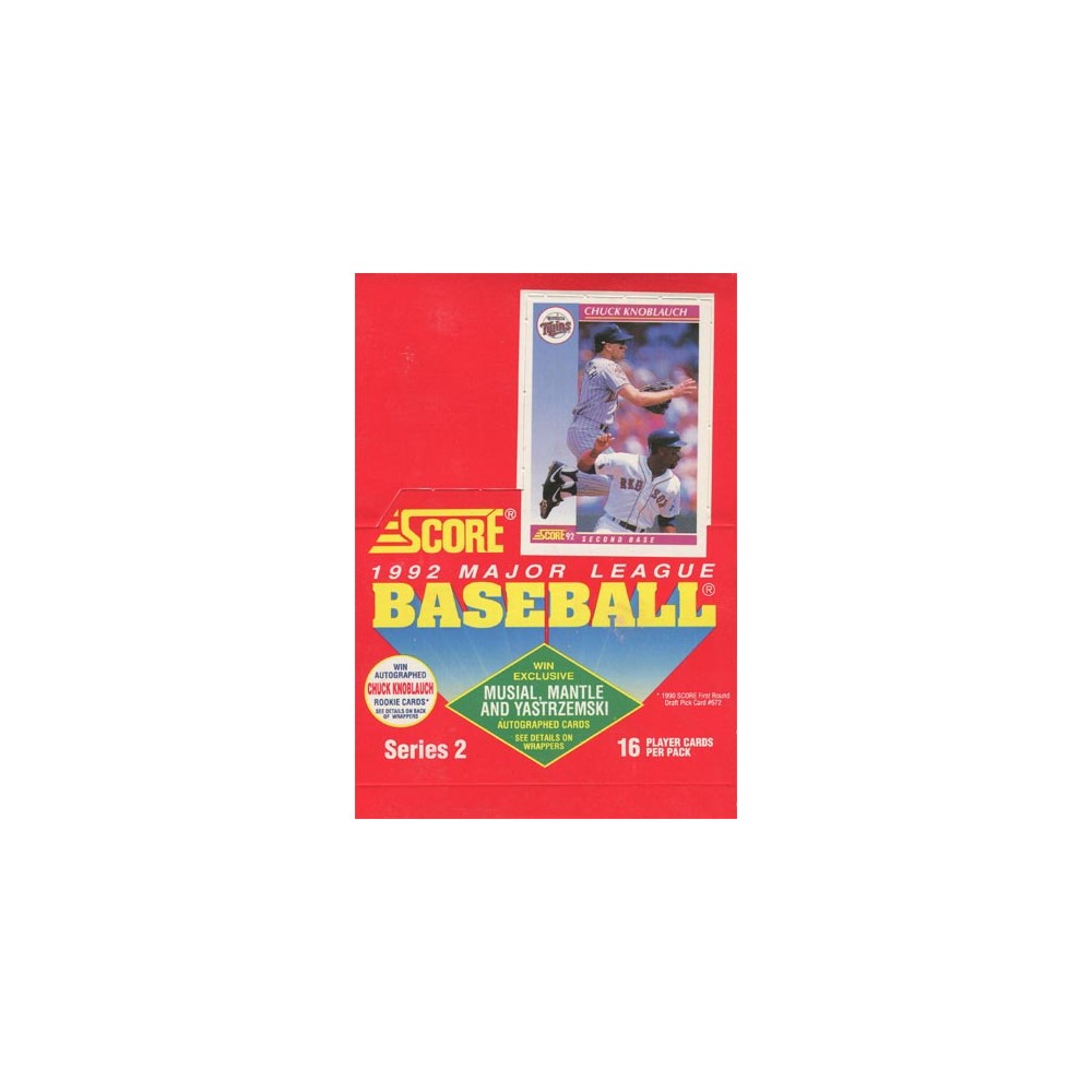 1992 Score Series 2 Baseball Hobby Box | Steel City Collectibles